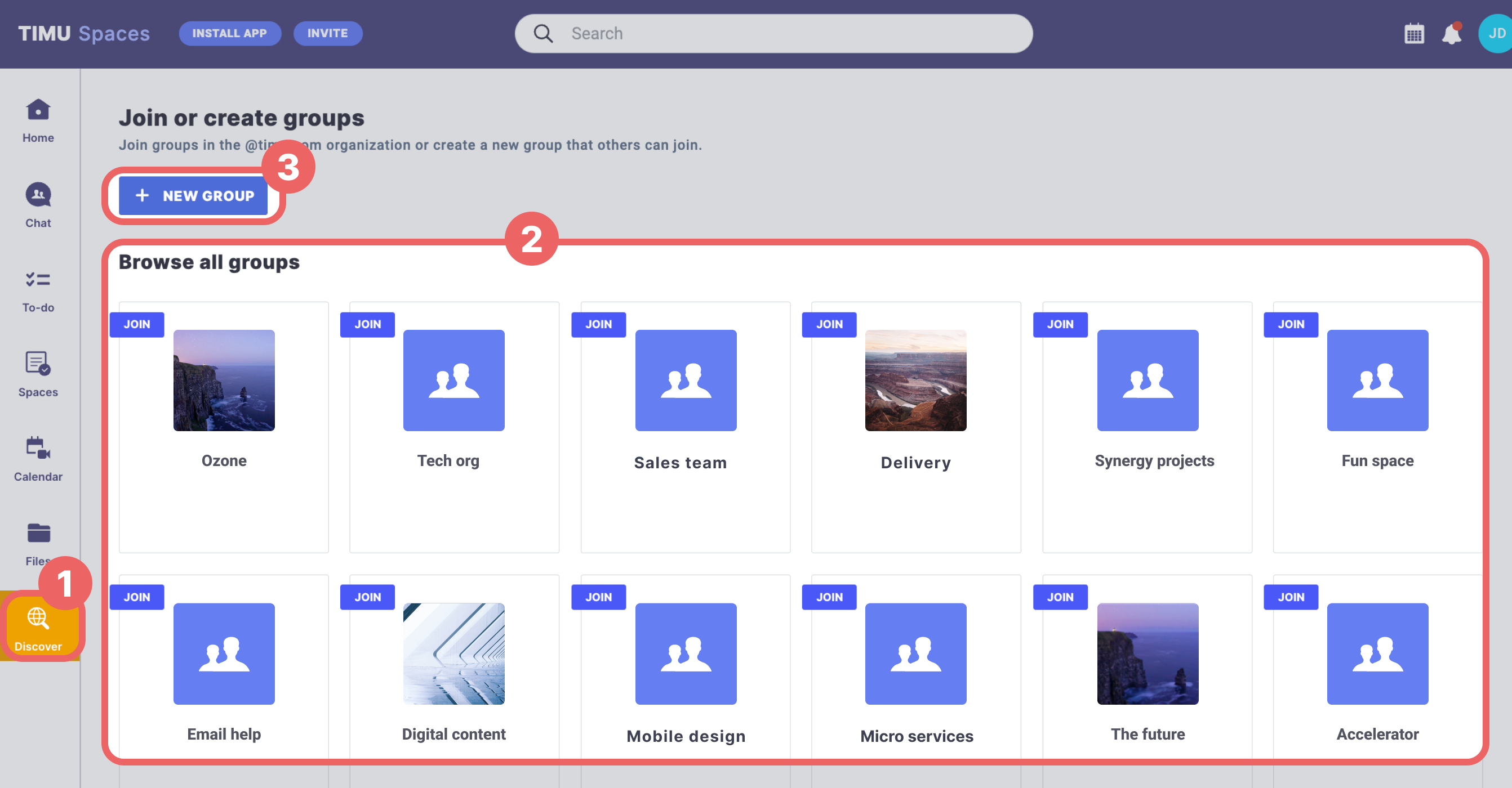 TIMU Support - Discover and Join Groups
